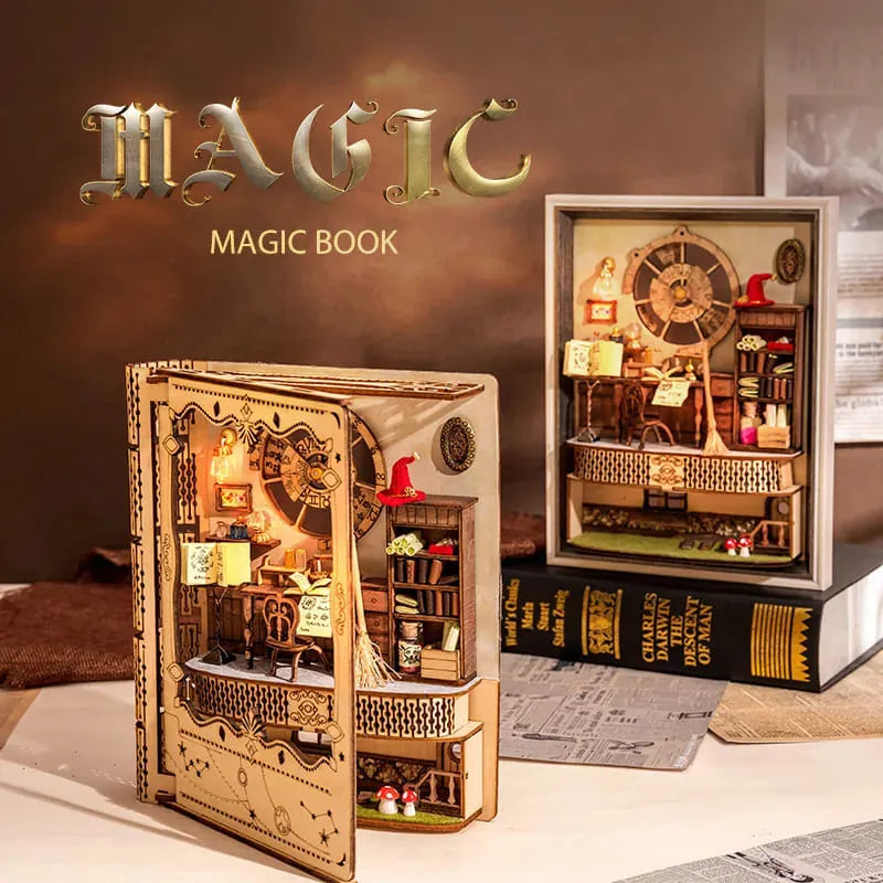 3D Magic Book: Fantasy Wooden DIY Book Nook Puzzle