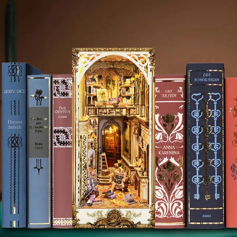 Baroque Dreams: Historical Palace Bookshelf Art Wooden Book Nook Kit